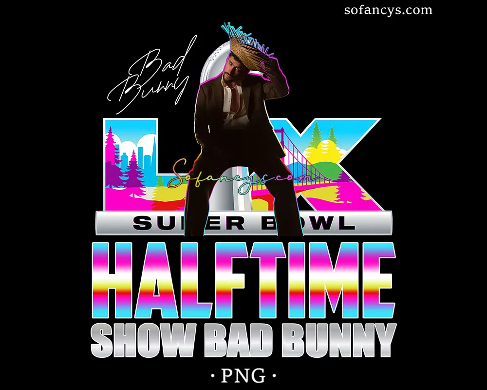 Bad Bunny Super Bowl 2026 PNG – Puerto Rico Halftime Design