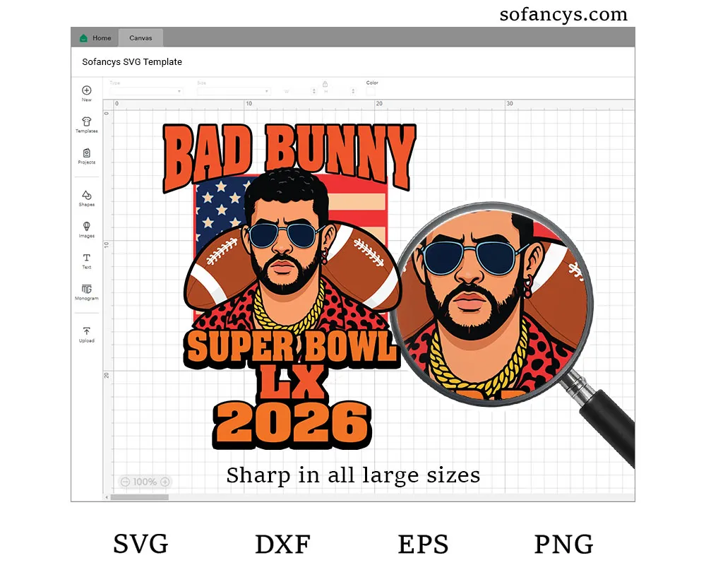 Bad Bunny Super Bowl LX 2026 SVG – Halftime Show Football