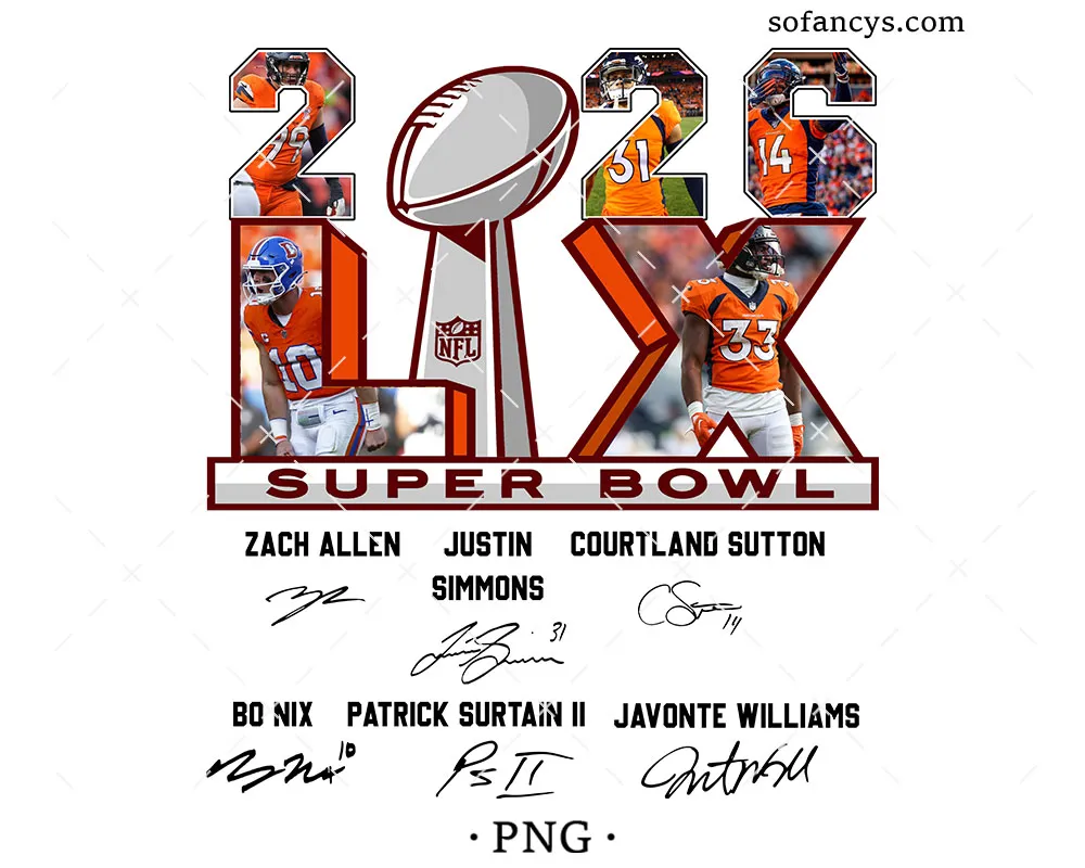 Denver Broncos Super Bowl LX 2026 PNG – Football Signatures