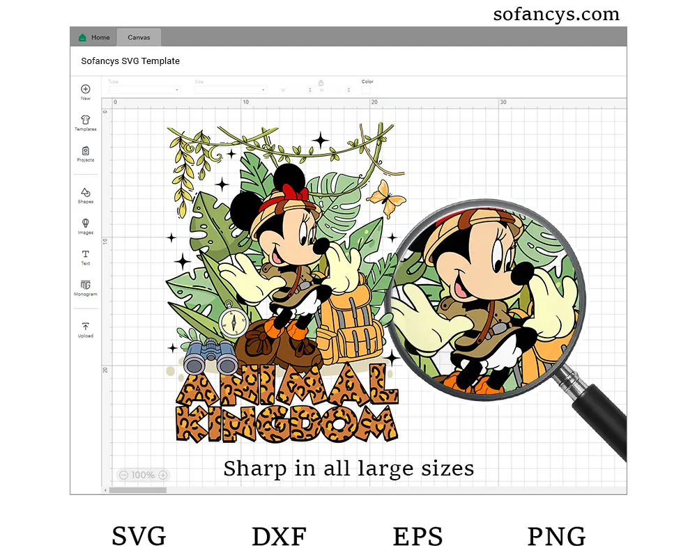 Disney Minnie Jungle Safari SVG - Animal Kingdom Design