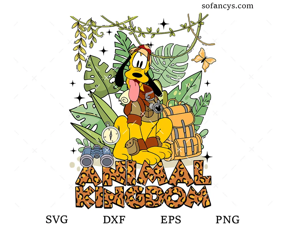 Disney Pluto Jungle Safari SVG - Animal Kingdom Design