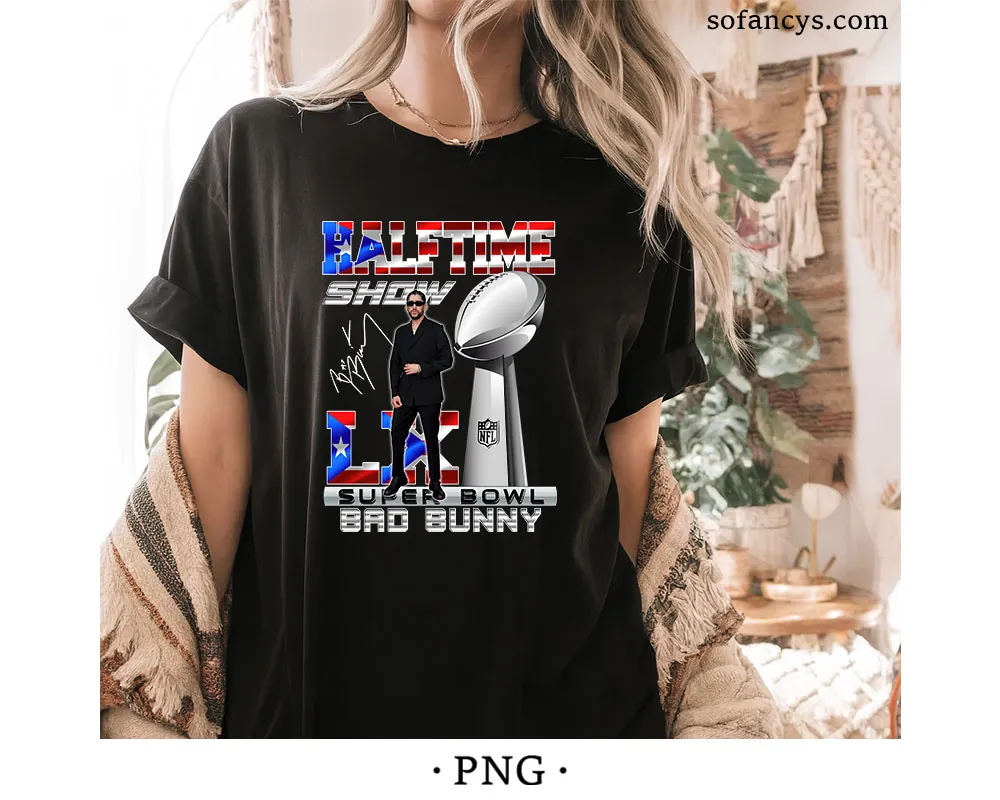 Super Bowl LX Bad Bunny PNG – Halftime Show Graphic