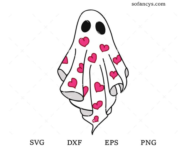 Ghost Heart SVG DXF EPS PNG Cut Files