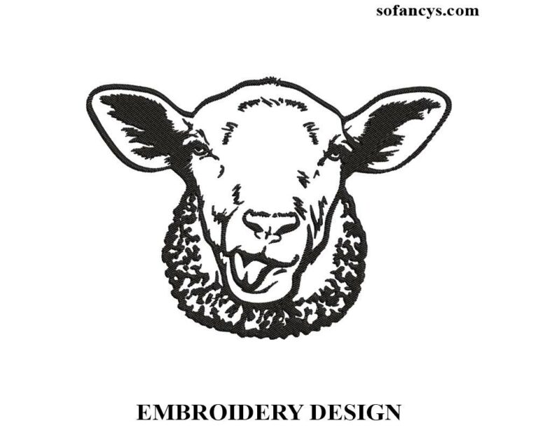 Cute Sheep Embroidery Design