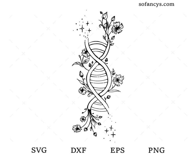 DNA Floral SVG DXF EPS PNG Cut Files