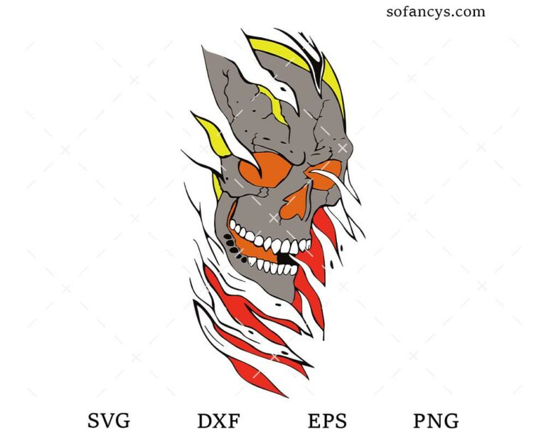 Scratch Skull SVG DXF EPS PNG Cut Files
