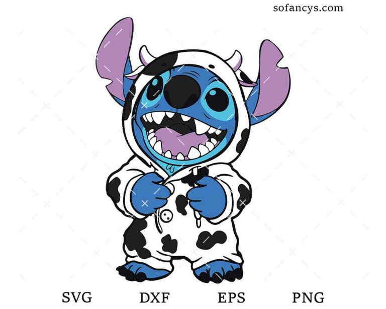 Stitch Cow SVG DXF EPS PNG Cut Files