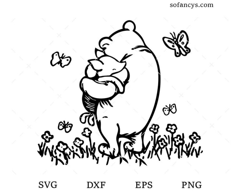 Vintage Winnie The Pooh SVG DXF EPS PNG Cut Files