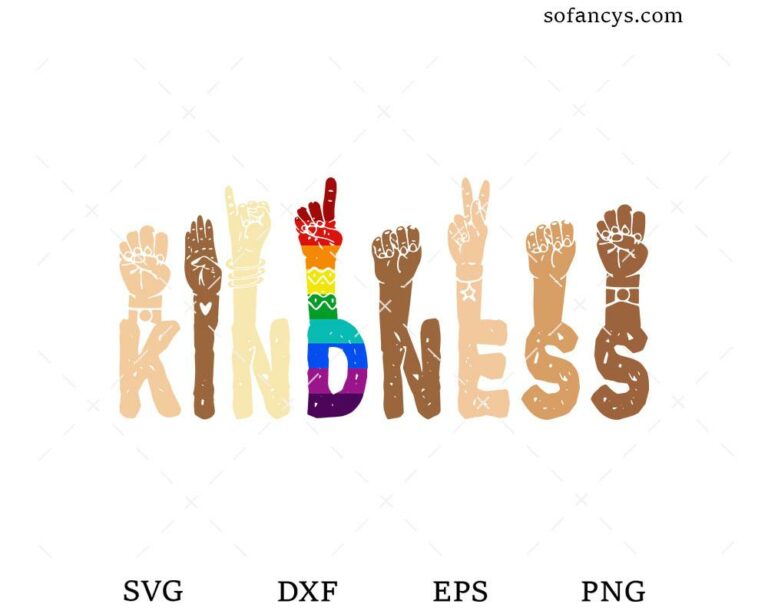 Kindness Sign Language SVG DXF EPS PNG Cut Files