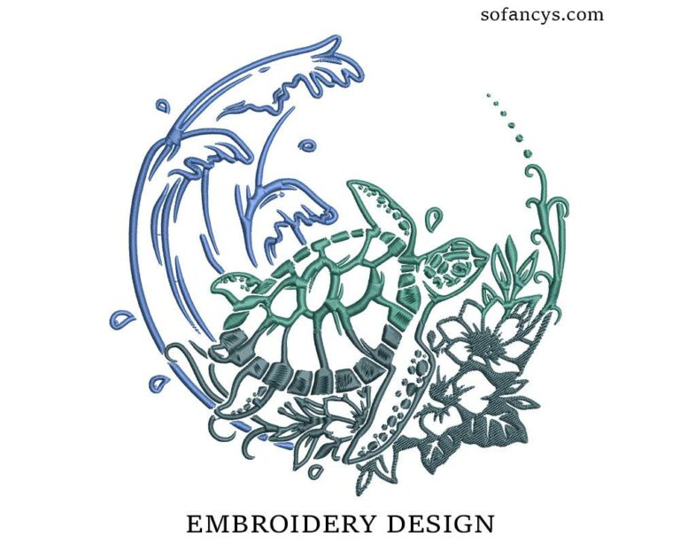 Sea Turtle Embroidery Design