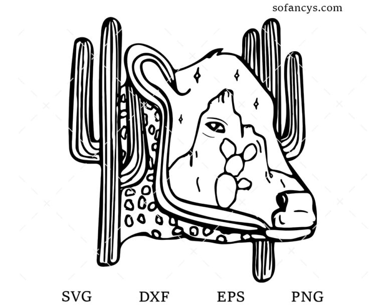 Bull Head SVG DXF EPS PNG Cut Files