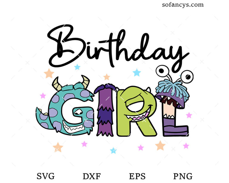 Birthday Girl Monster Inc SVG DXF EPS PNG Cut Files