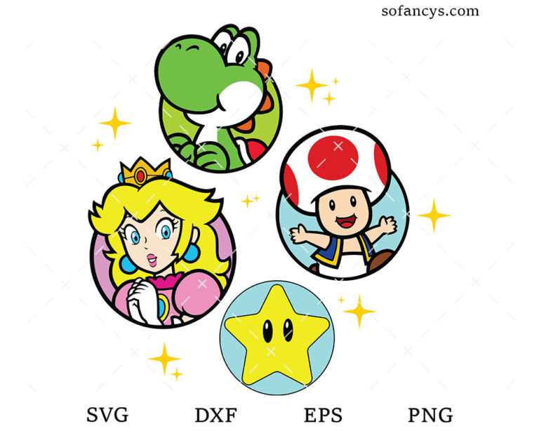 Super Mario Characters SVG DXF EPS PNG Cut Files