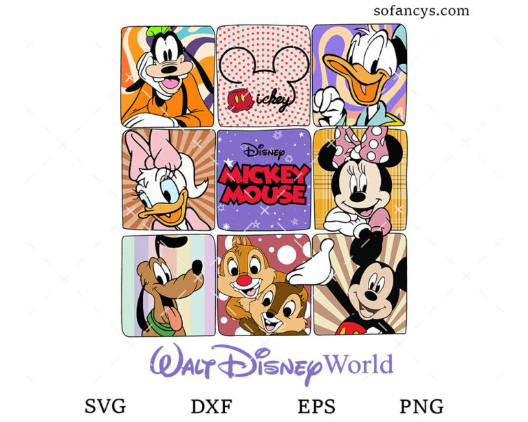 Walt Disney World Movie Characters SVG DXF EPS PNG Cut Files