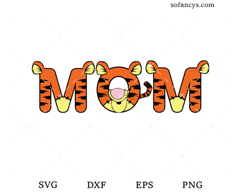 Mom Tigger SVG DXF EPS PNG Cut Files
