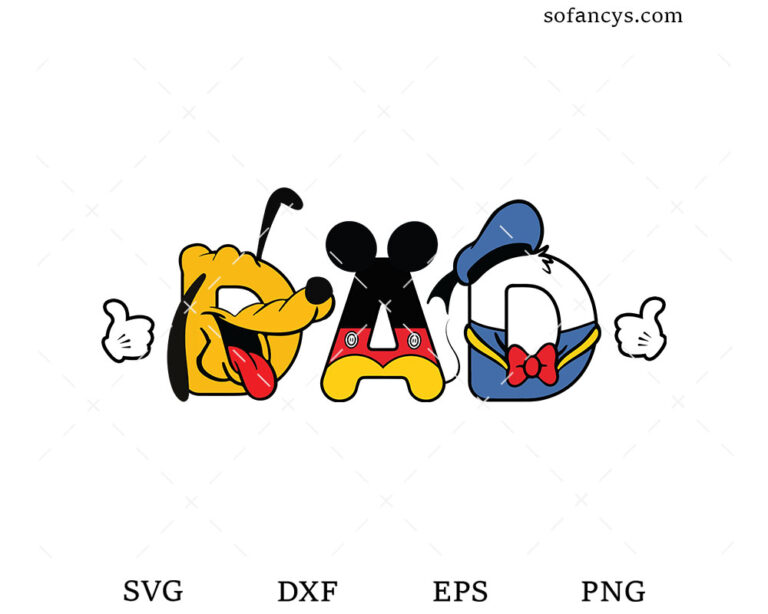 Disney Dad Characters SVG DXF EPS PNG Cut Files