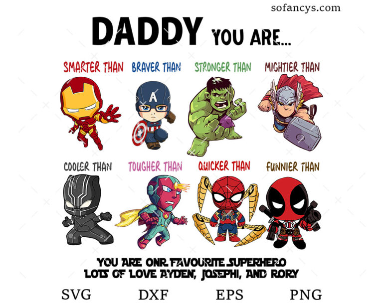 Daddy Marvel SVG DXF EPS PNG Cut Files
