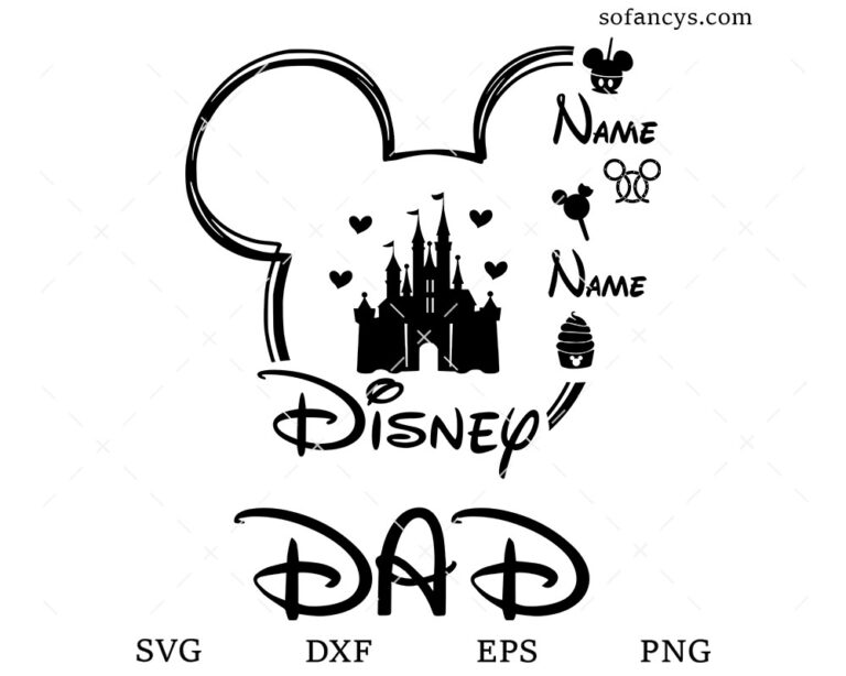 Disney Dad Mickey Ear SVG DXF EPS PNG Cut Files