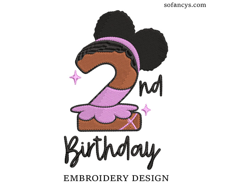 2nd Birthday Ballet Embroidery Designs