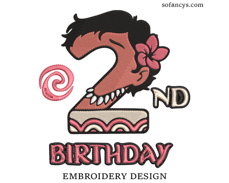 2nd Birthday Moana Embroidery Designs