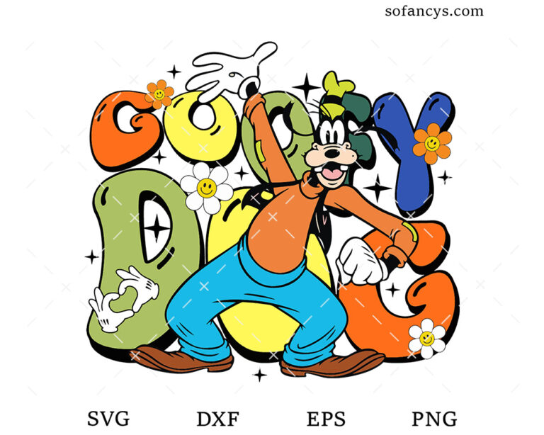 Groovy Goofy Dog SVG DXF EPS PNG Cut Files