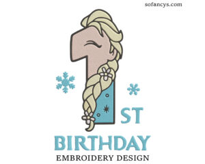 1st Birthday Frozen Embroidery Designs