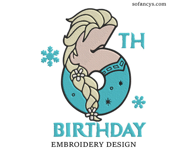 6th Birthday Frozen Embroidery Designs