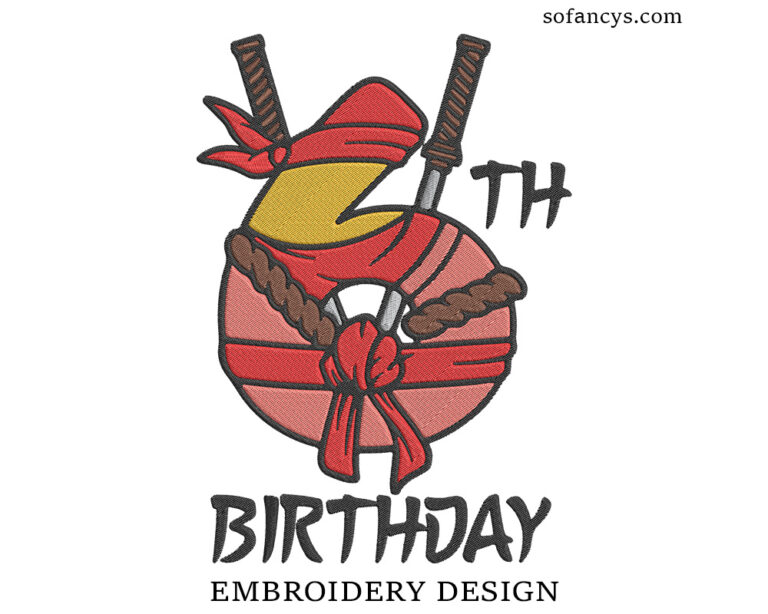 6th Birthday Ninja Embroidery Designs