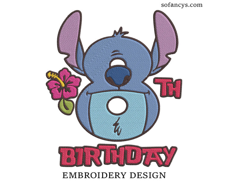 8th Birthday Stitch Embroidery Designs