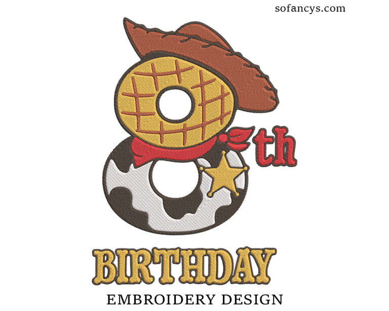 8th Birthday Woody Embroidery Designs