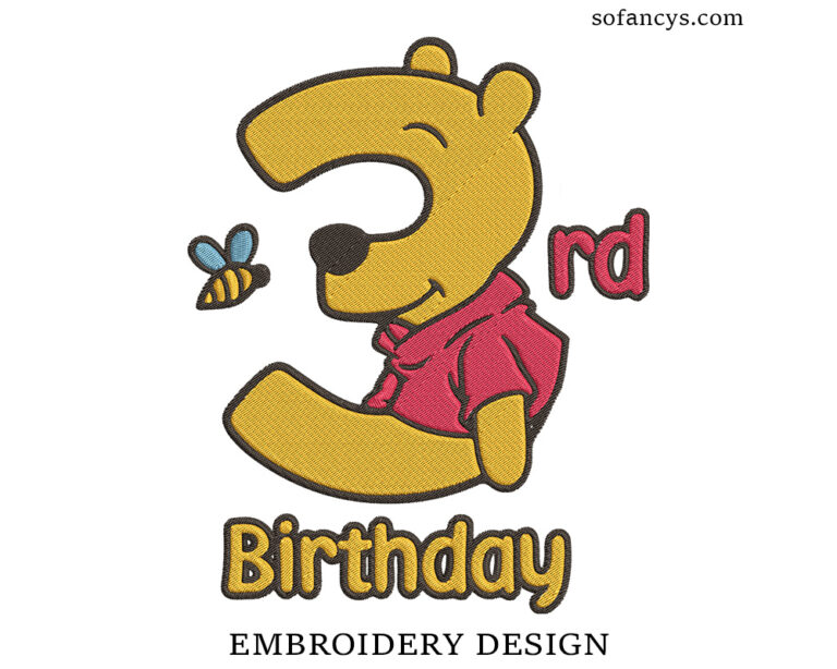 3rd Birthday Pooh Embroidery Designs