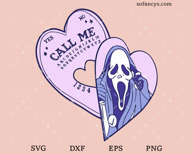 Scream Call Me Halloween SVG DXF EPS PNG Cut Files