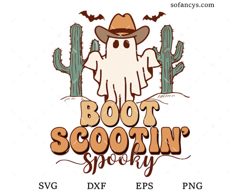 Boot Scootin' Spooky SVG DXF EPS PNG Cut Files