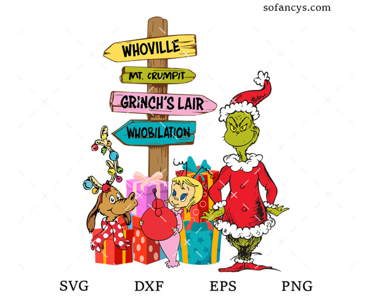 Christmas Grinchy Mama SVG DXF EPS PNG Cut File