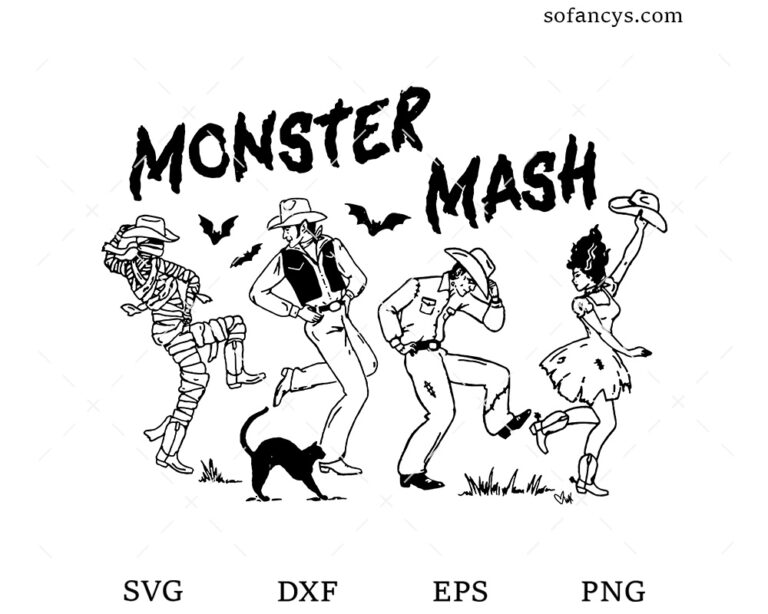 Cowboy Monster Mash SVG DXF EPS PNG Cut Files