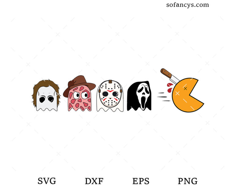 Horror Character Pac Man SVG DXF EPS PNG Cut Files