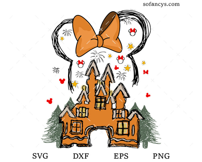 Gingerbread Minnie Mouse Castle SVG DXF EPS PNG Cut Files