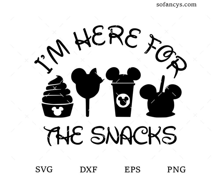 Here For The Snacks SVG DXF EPS PNG Cut Files
