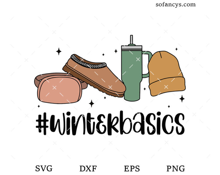 Winter Basics Stanley Tumbler SVG DXF EPS PNG Cut Files