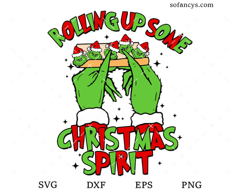 Grinch Rolling Up Some Christmas Spirit SVG