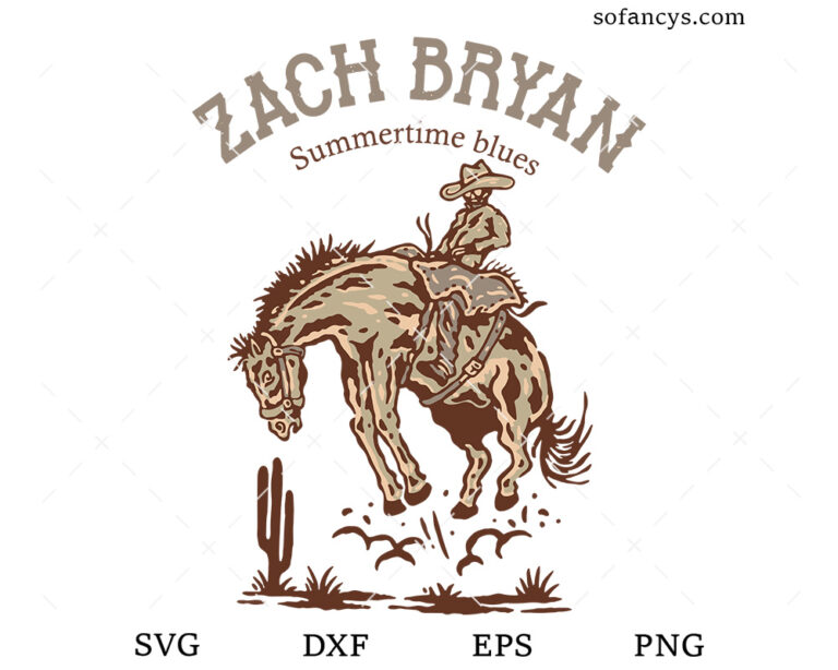 Zach Bryan Summertime Blues SVG DXF EPS PNG Cut Files