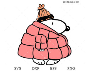 Pink Puffer Jacket Snoopy SVG DXF EPS PNG Cut Files