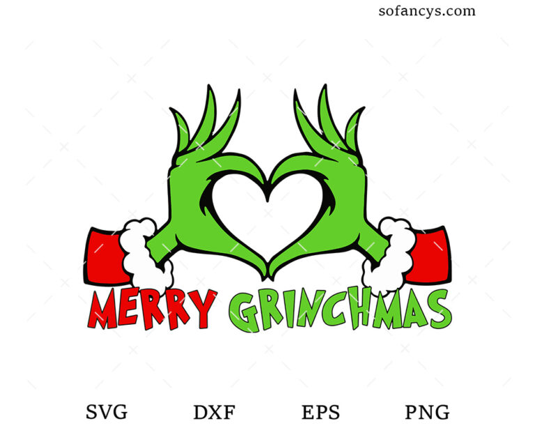 Grinch Heart Hands Merry Grinchmas SVG