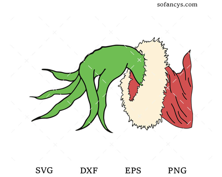 Retro Grinch Hand SVG DXF EPS PNG Cut Files