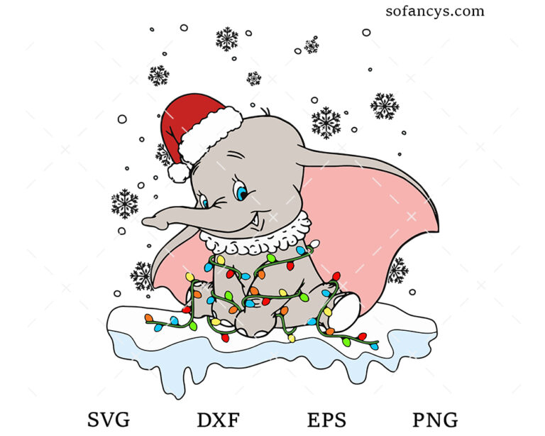 Disney Dumbo Flying Elephant Christmas SVG