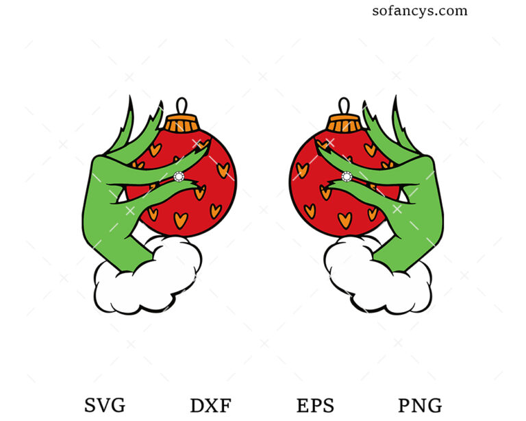 Funny Grinch hands Christmas Adult SVG DXF EPS PNG Cut Files