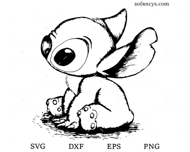 Disney Stitch Sketch Portrait SVG DXF EPS PNG Cut Files