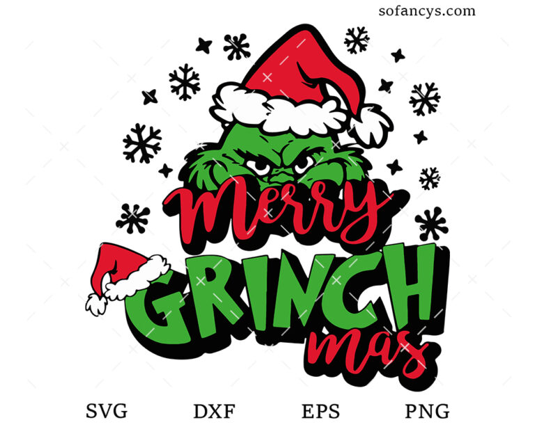 Merry Grinch Mas SVG DXF EPS PNG Cut Files