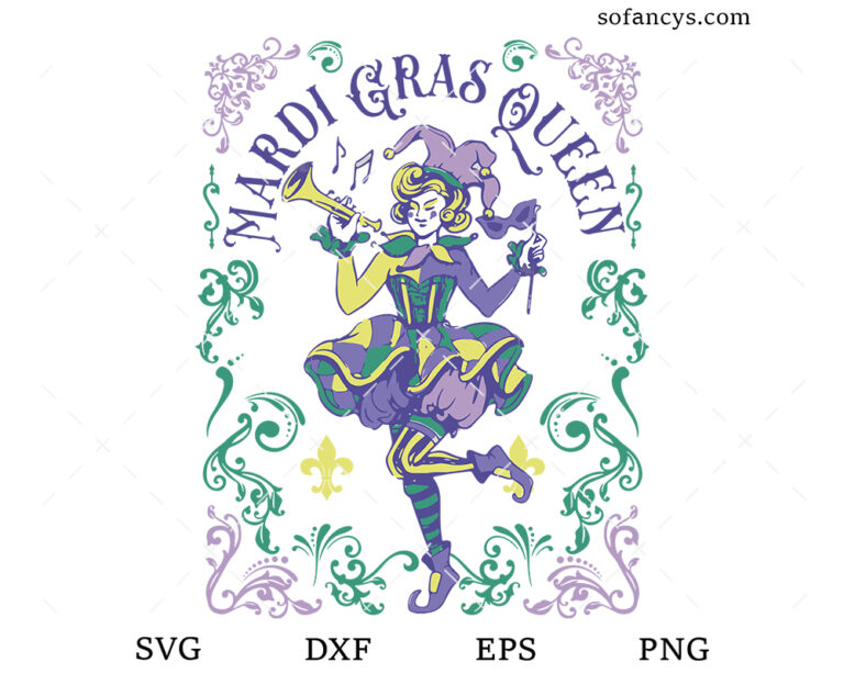 Mardi Gras Queen SVG DXF EPS PNG Cut Files