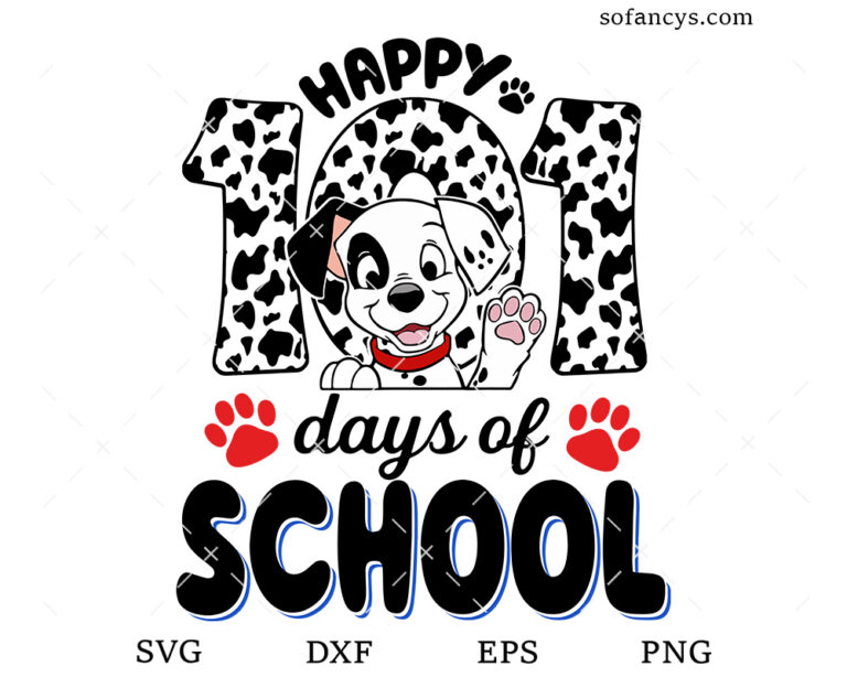 Disney Dalmatians Dog 101 Days Of School SVG